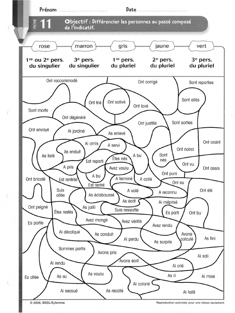 coloriage magique passe compose cm | PDF