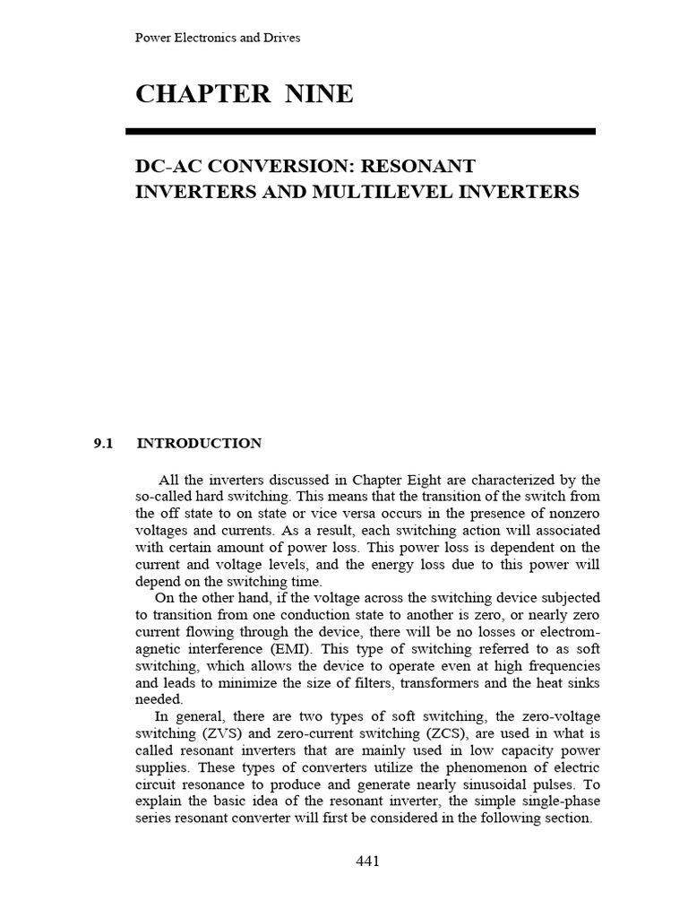 Chapter 9 DC-AC Conversion Resonant Inverters and Multilevel Inverters ...