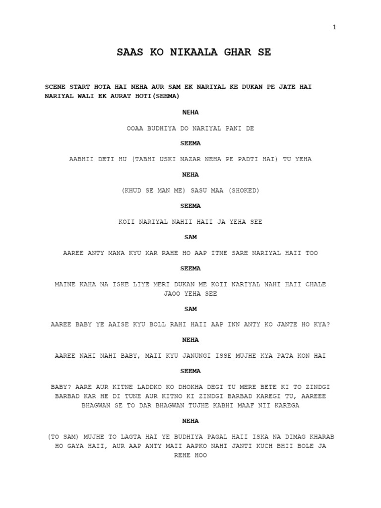 SAAS KO NIKAALA GHAR SE | PDF