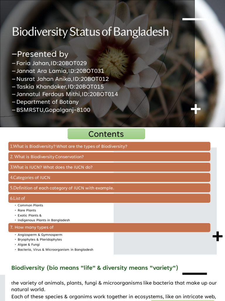 Biodiversity Status in Bangladesh | PDF | Biodiversity | Endangered Species