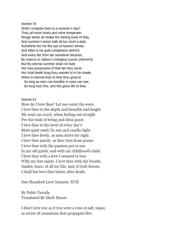 Sonnets | PDF