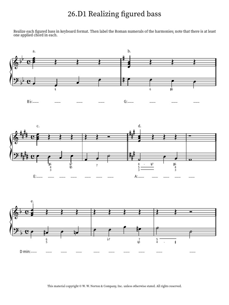 26.D1 Realizing figured bass | PDF | Harmony | Musical Techniques