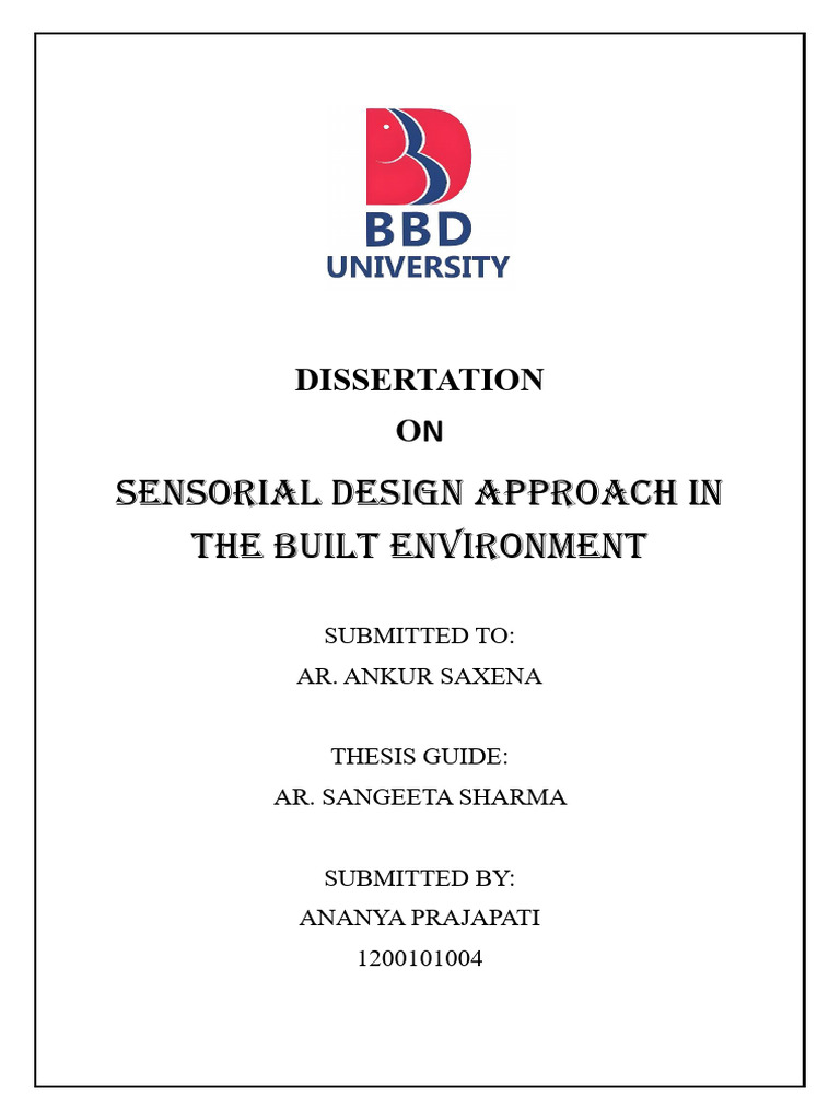 Dissertation Report | PDF | Perception | Senses