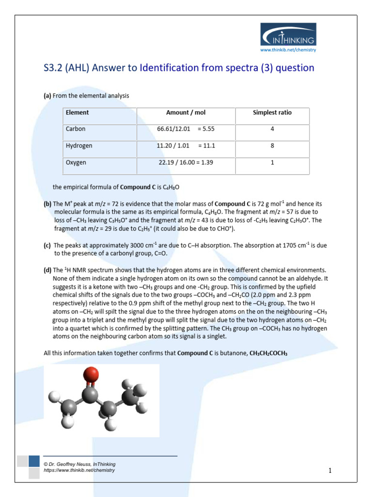 A3. s3.2 (Ahl) Identification From Spectra (3) Question | PDF