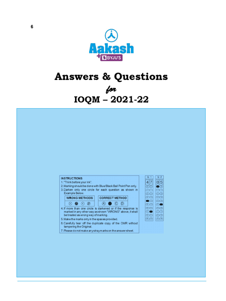 IOQM-2020-21 - (Answers & Questions) | PDF | Office Equipment