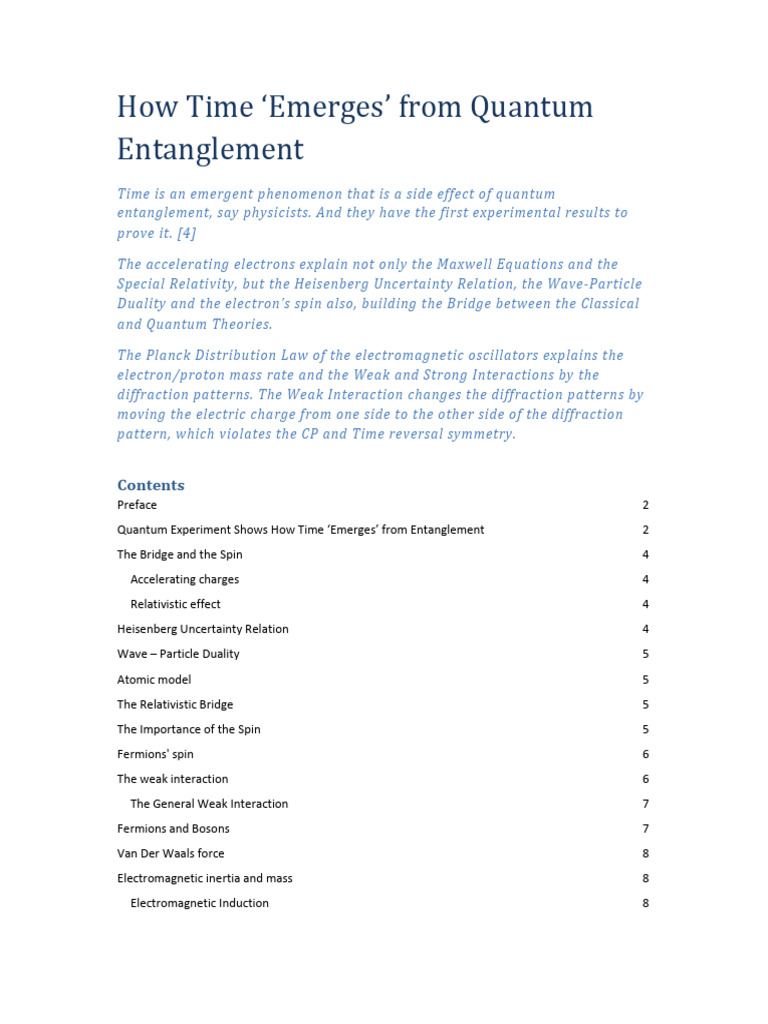 How Time Emerges' From Quantum Entanglement | PDF | Higgs Boson | Electron