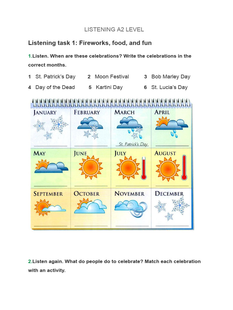LISTENING A2 LEVEL | PDF