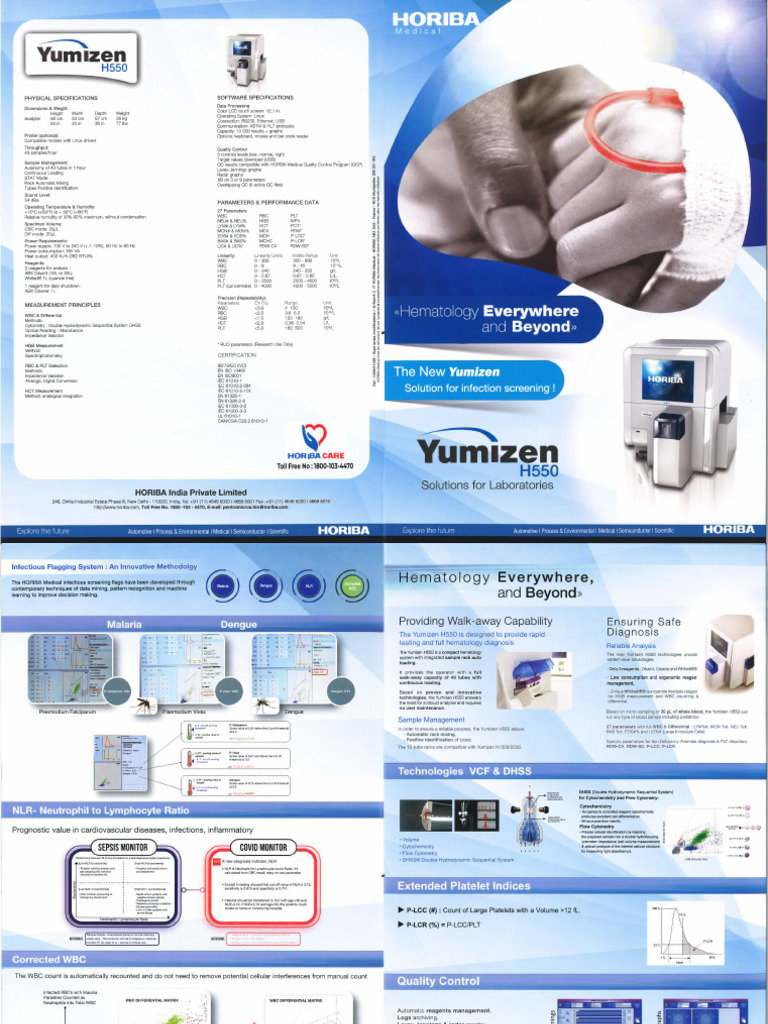 Horiba Hematology Analyzer Yumizen h550 | PDF