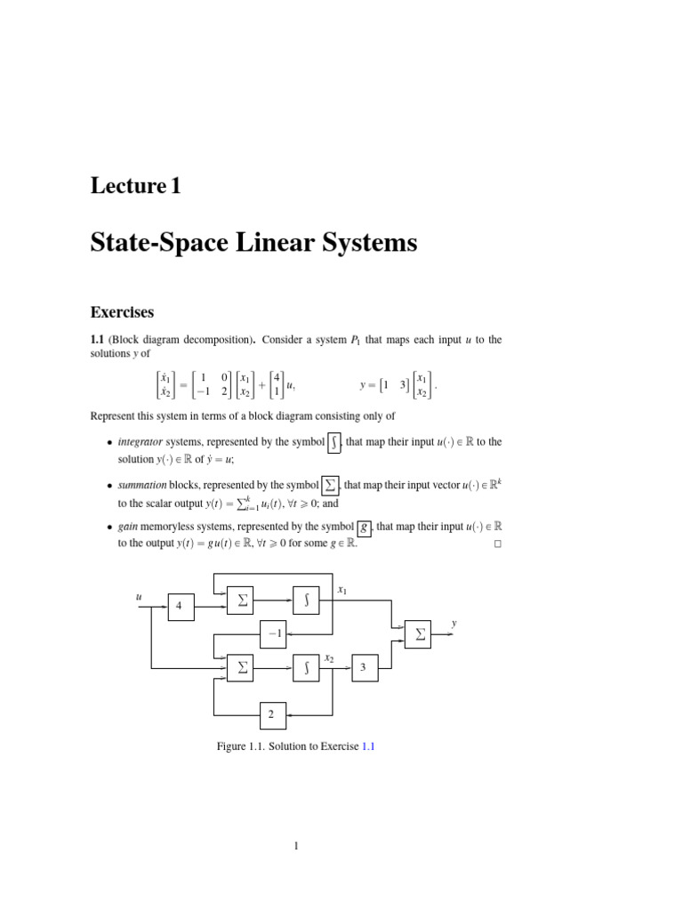 Solutions For Exercises in Linear Systems Theory by Joao Hespanha | PDF ...