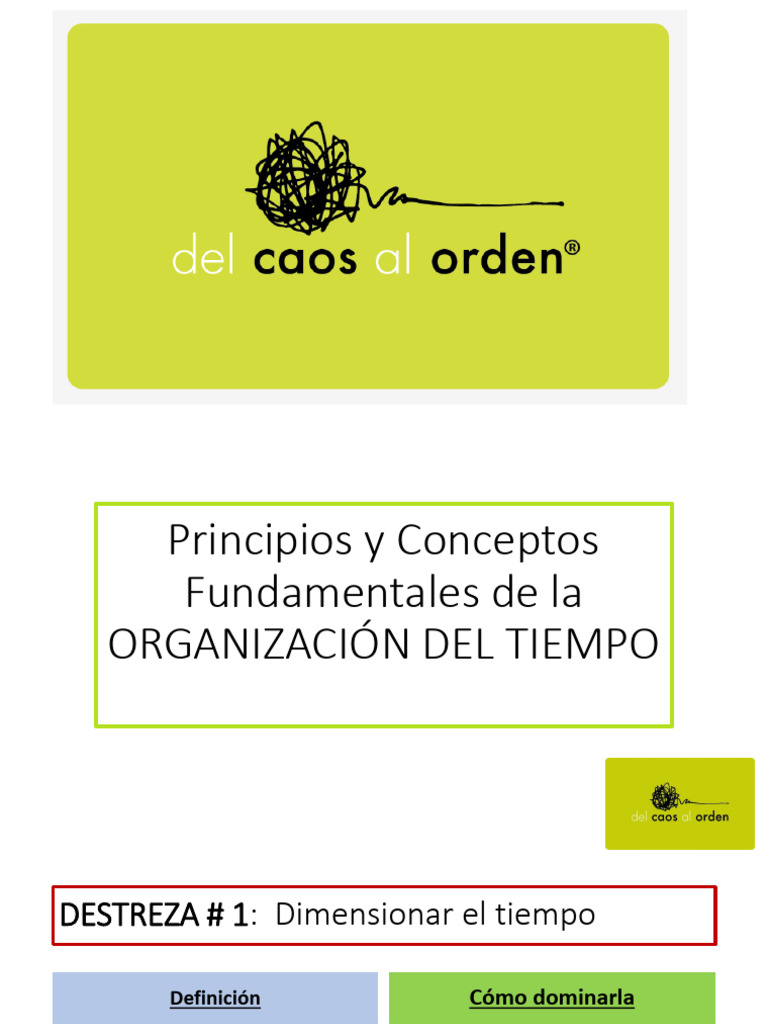Metodologia de Investigacion Principios y Conceptos Fundamentales de La Organizaci N Del Tiempo ...