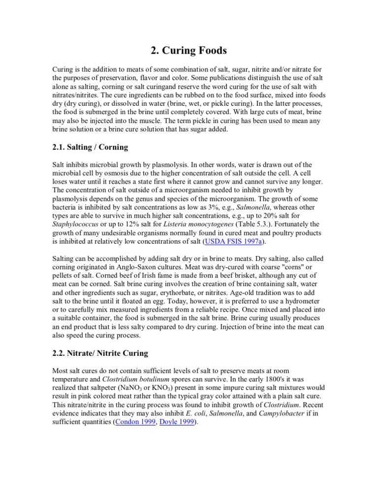 Curing and Smoking Meats For Home Food Preservation | PDF | Curing ...