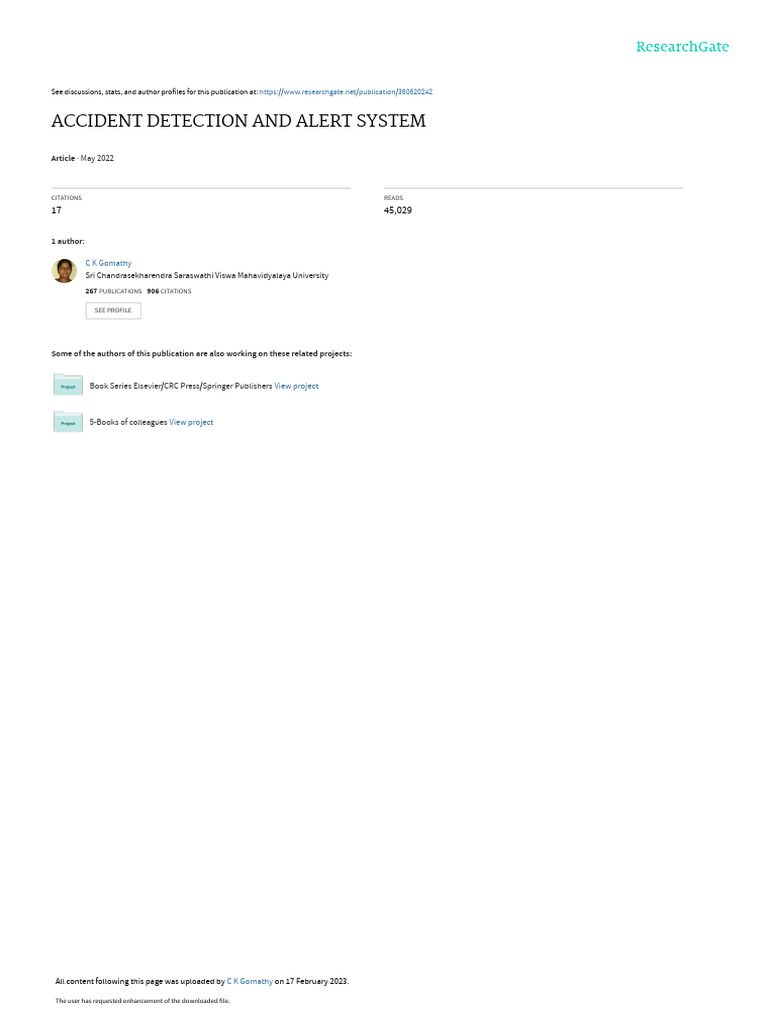 Accident Detection and Alert System | PDF | Arduino | Global ...