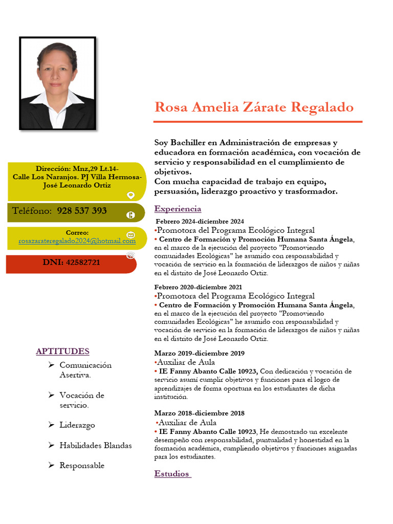 Bachiller en Administracion de Empresas - Rosa Amelia Zarate Regalado | PDF