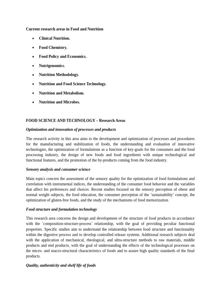Current Research in Food and Nutrition | PDF | Nutrition | Diet & Nutrition