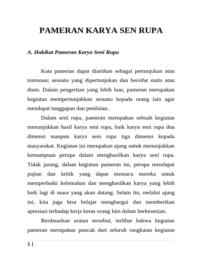 Pameran Karya Sen Rupa | PDF