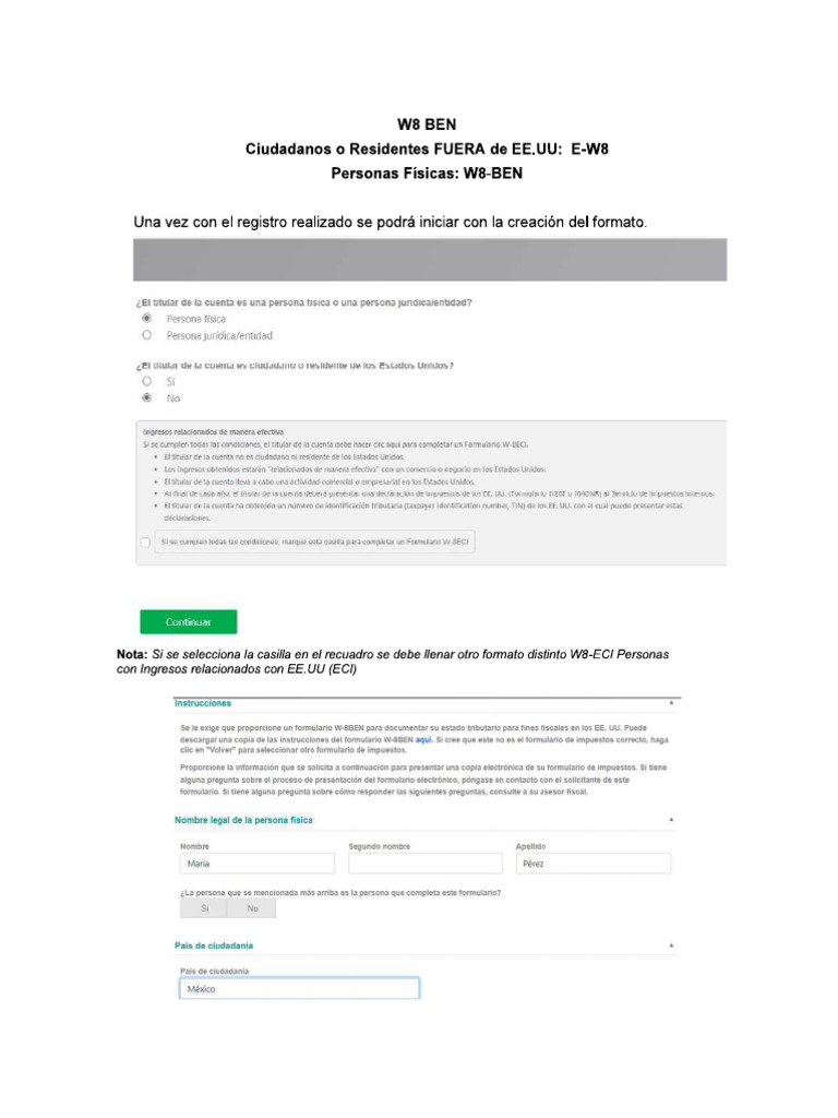 Guia Llenado Formatos W8 | PDF