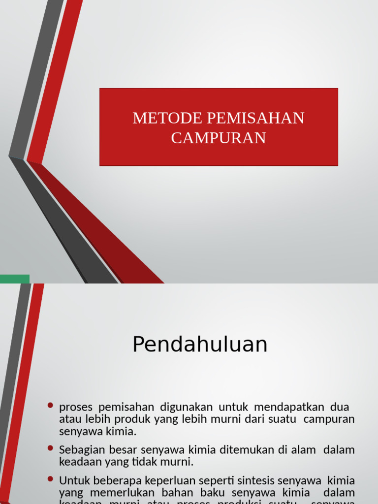 Metode Pemisahan Campuran Di Share | PDF