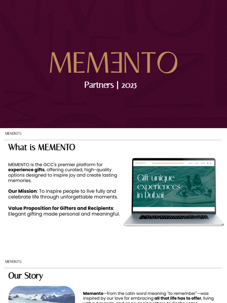 Memento: Experience Gifting Platform | PDF | Business Economics | Business