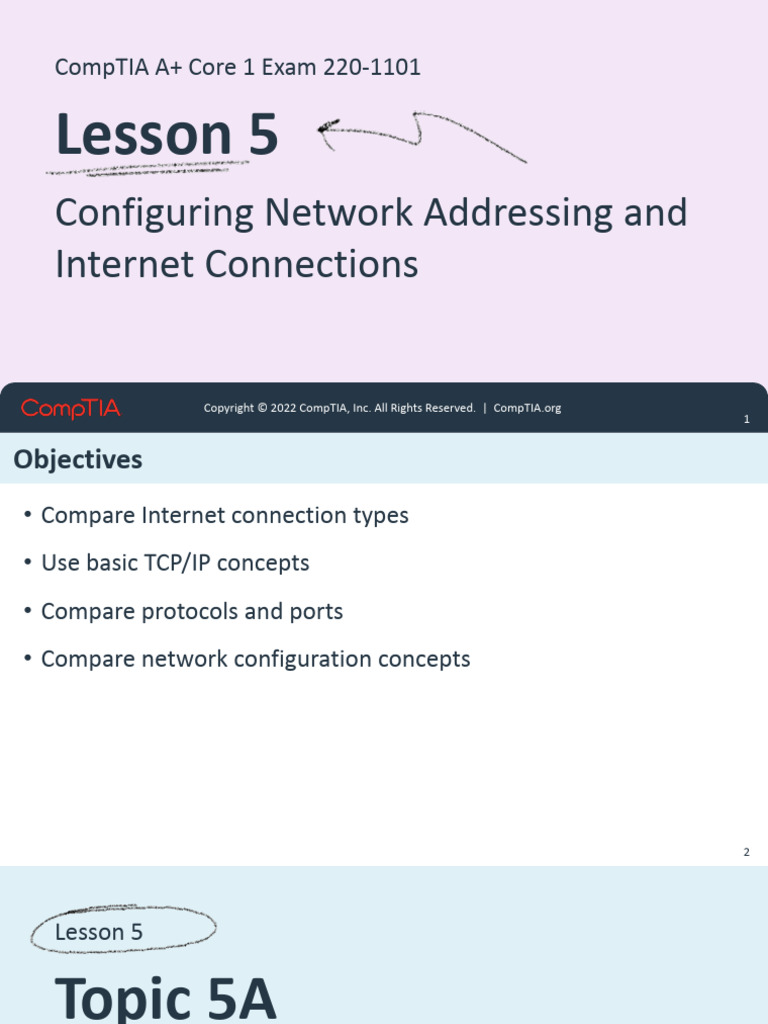 Lesson 102.5 - Configuring Network Addresses and Internet Connections | PDF | Ip Address | I Pv6