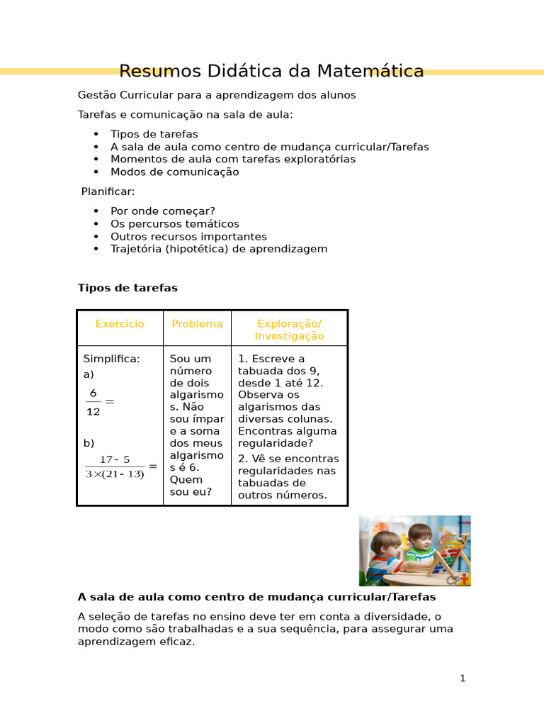 Resumos Didática da Matemática- Chat | PDF | Matemática | Aprendizado