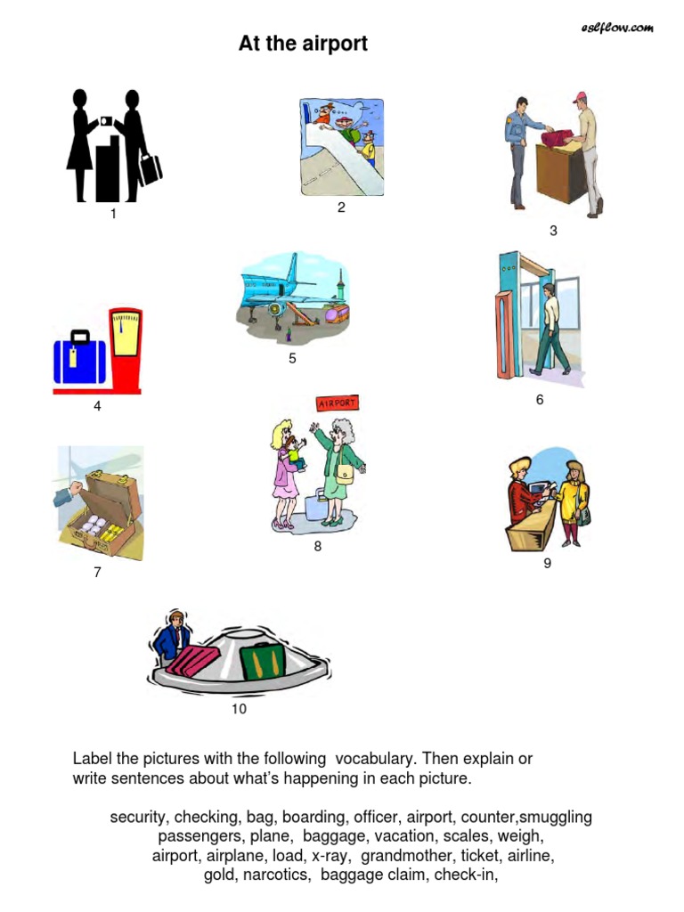 Airport Vocabulary and Pictures Lesson