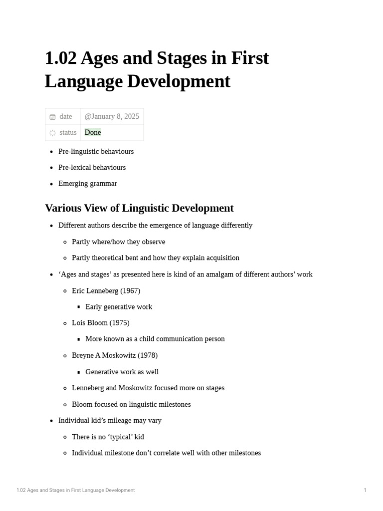 Early Language Development Stages | PDF | Cognitive Science | Linguistics