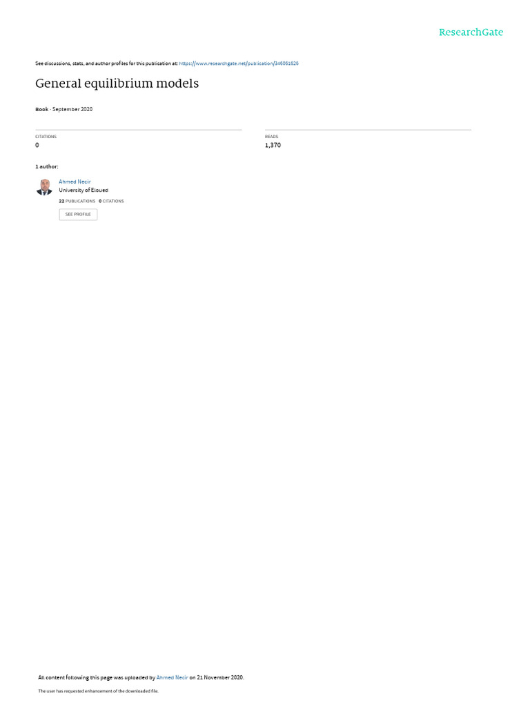 General Equilibrium Models | PDF | Distributed Computing Architecture ...