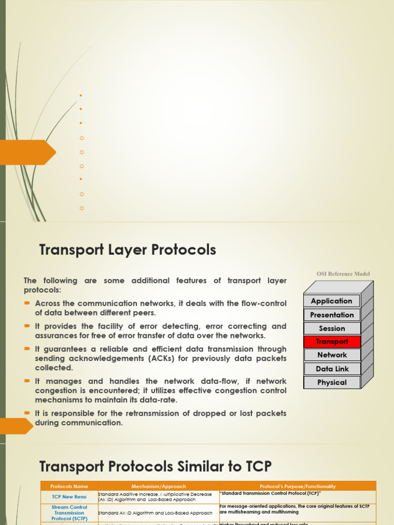 PPT-Slides - TCP-IP Suit - Transport Layer Protocols (Part-1) | PDF | Transmission Control ...