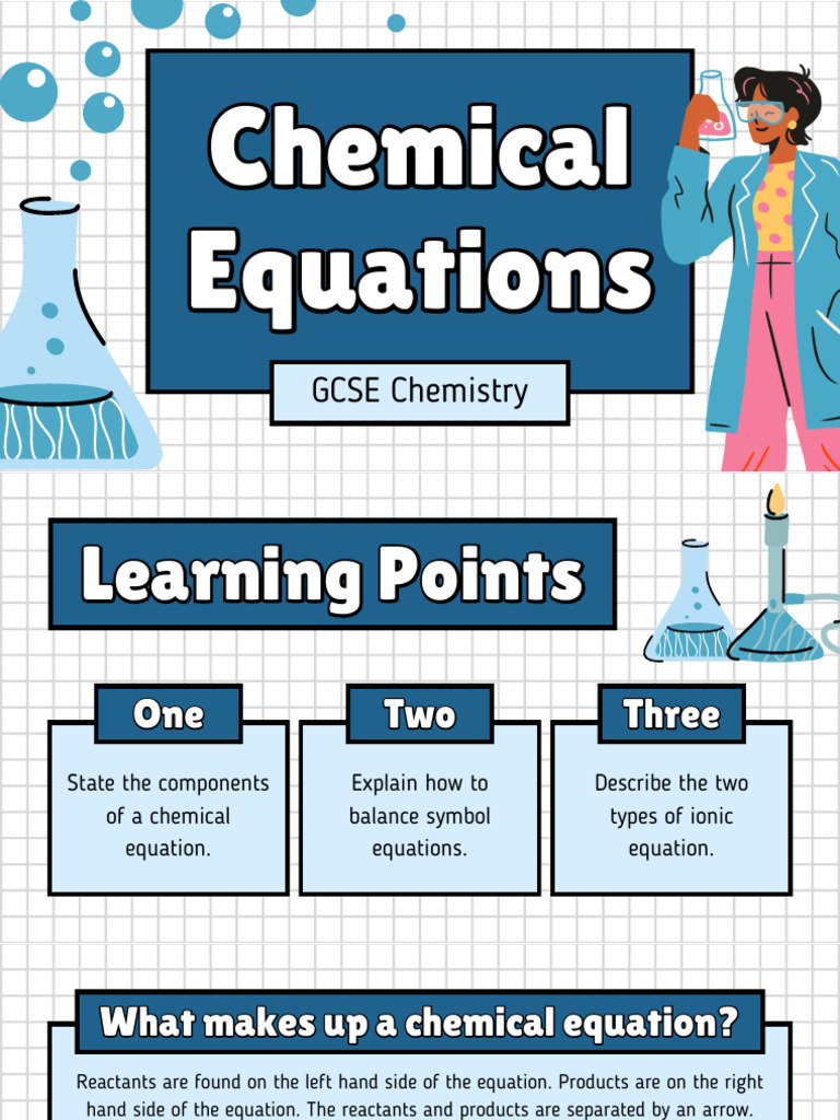 Chemical Equations Lesson Presentation in A Blue Bold Style | PDF ...