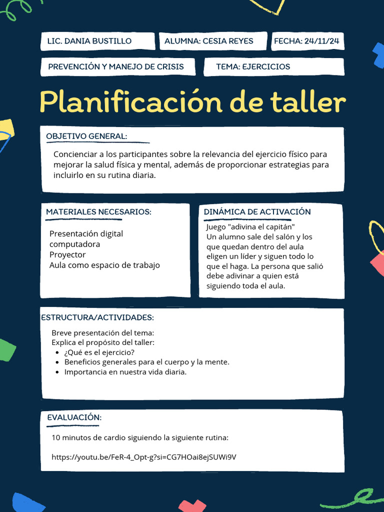 Planificación Taller Ejercicios - 20241124 - 222228 - 0000 | PDF