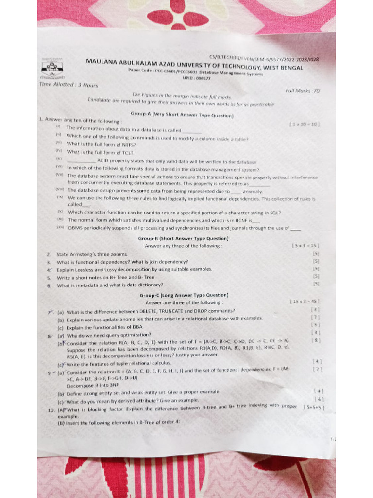 SEM-6(2023)-SEM-5(2022)-QP | PDF