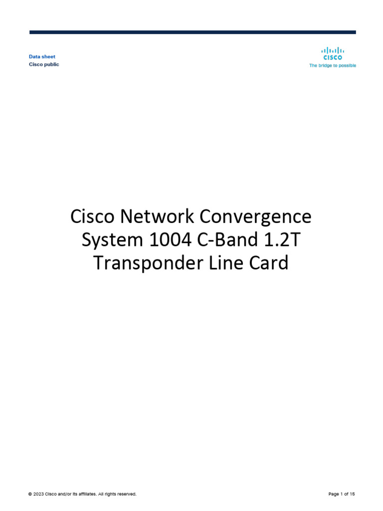 Cisco NCS 1004 1.2T Transponder Data Sheet | PDF | Electromagnetic Compatibility | Wavelength ...