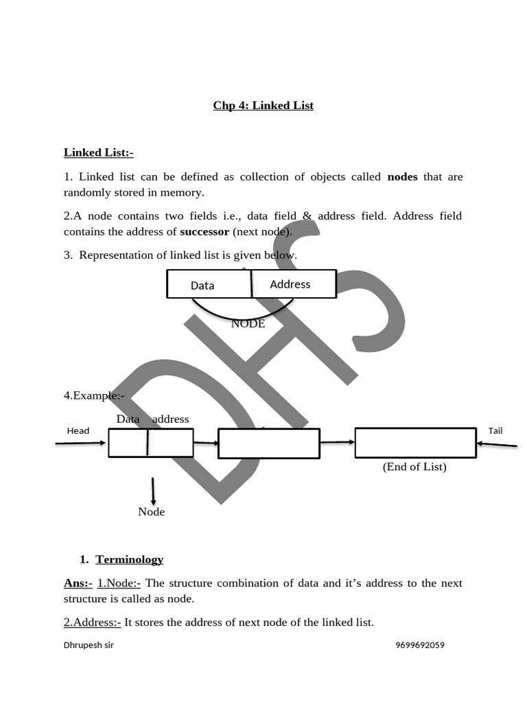 CHP 4 Linked List - New UPDATED | PDF | Pointer (Computer Programming ...
