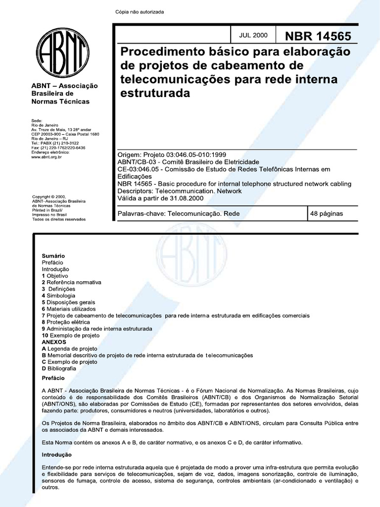ABNT NBR 14565 - Indice | PDF