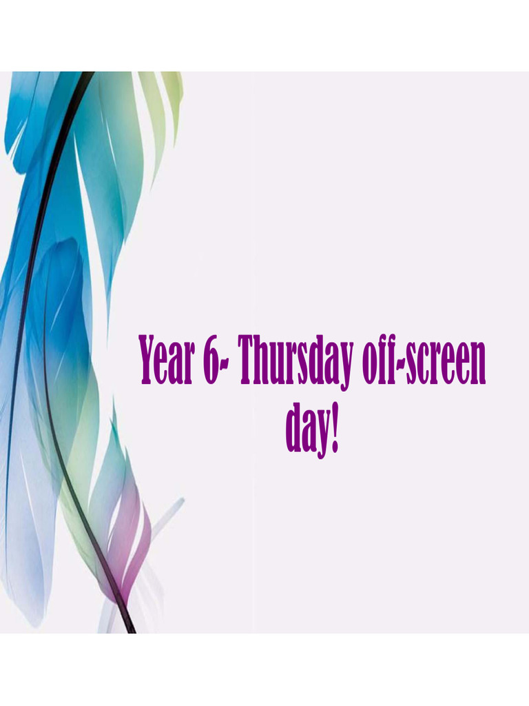 Year 6 Thursday Activities Week 3 | PDF