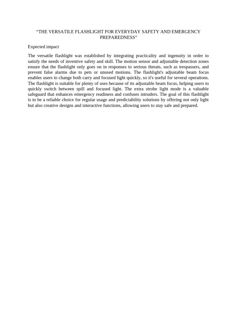 Versatile Flashlight For Safety Emergencies Pdf