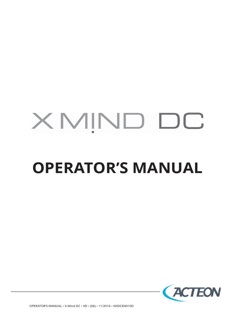 Xmind Operator Manual | PDF | Dentistry | X Ray