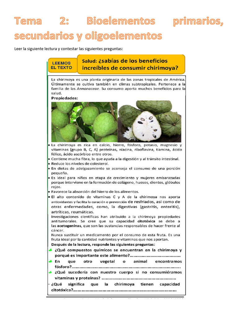 2 Bioelementos | PDF | Biomoléculas | Oxígeno