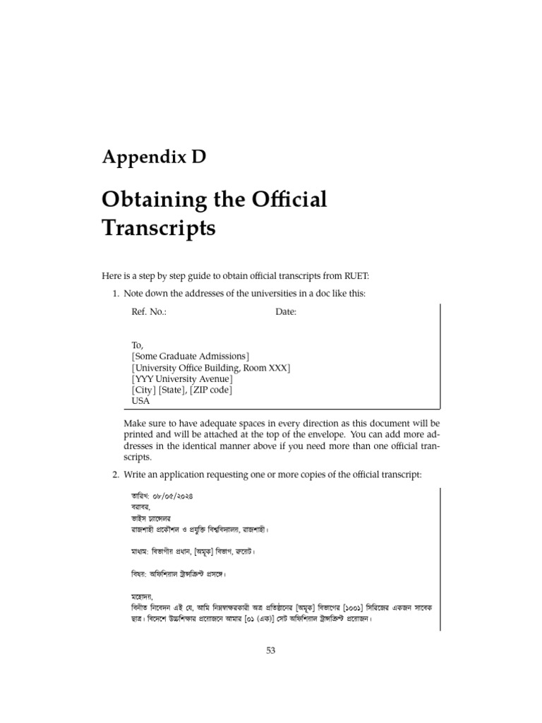 Higher Study For RUETians Draft Appendix D | PDF | Envelope | Written Communication