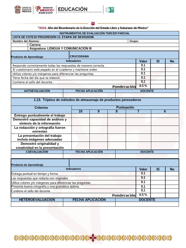 Instrumento Progresion 13 | PDF