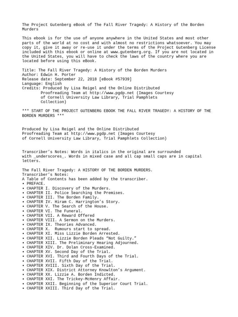 The Fall River Tragedy | PDF