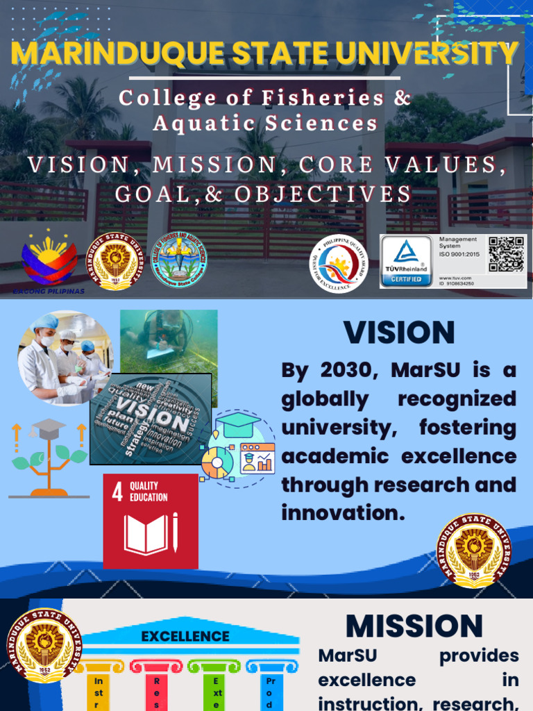 Marinduque State University Vision & Mission | PDF | Fishery | Economies