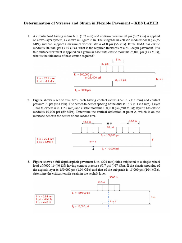 Determination of Stresses and Strain in Flexible Pavement | PDF
