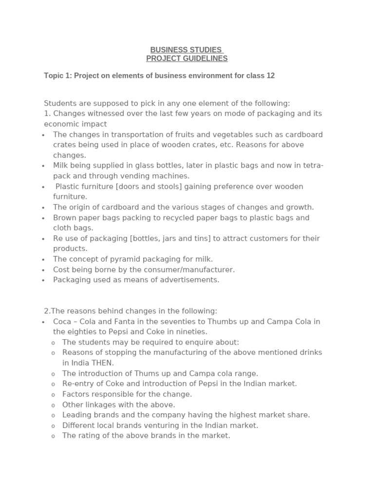 BST Project Guidelines 2022-23 | PDF | Retail | Coca Cola