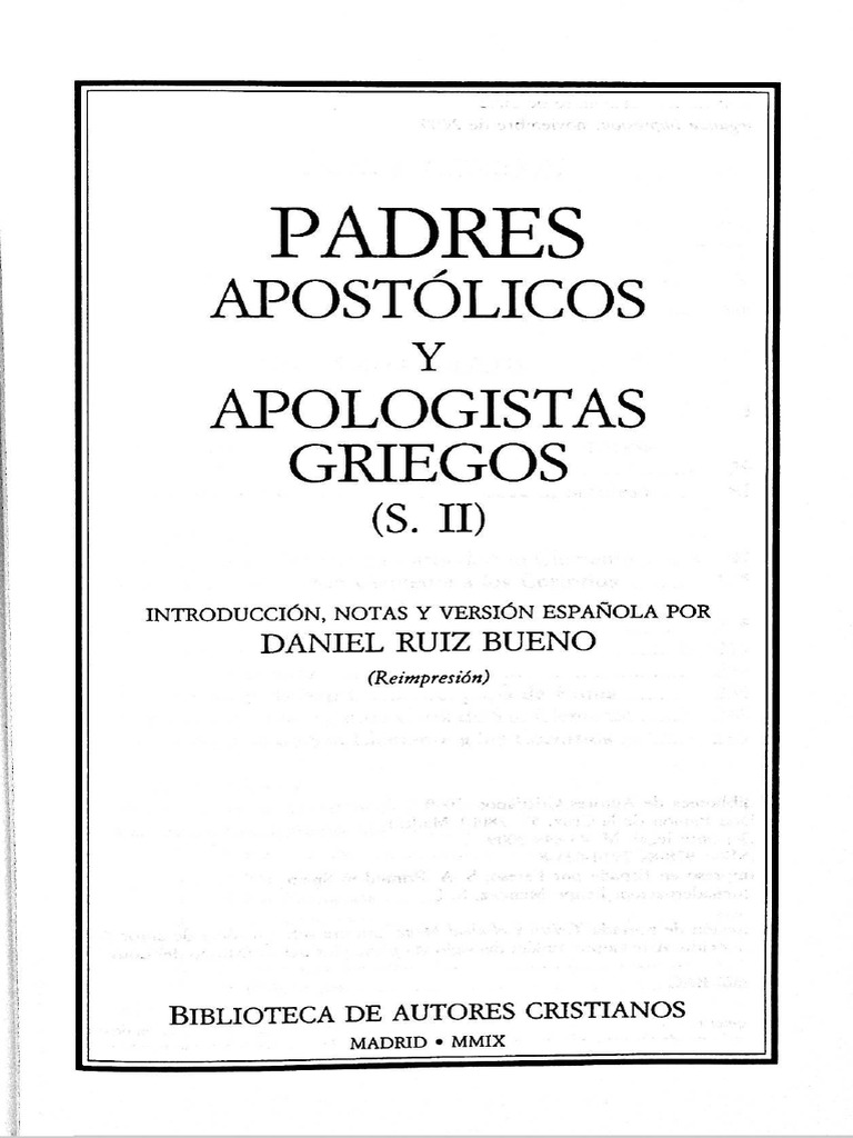 SAN CLEMENTE - Padres Apostólicos y Apologistas Griegos. | PDF