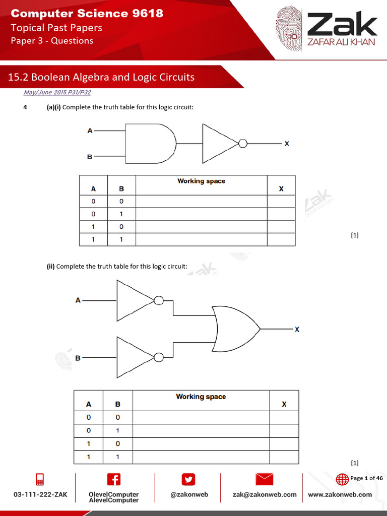 15.2 Boolean Algebra and Logic Circuits (1) | PDF | Mathematical Logic | Electronic Design