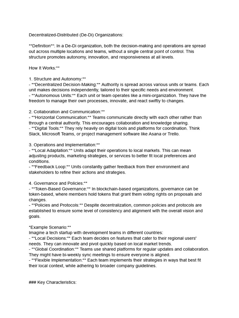 15-DeCentralized-distributed (De Di) Organizations-16-09-2024 | PDF ...