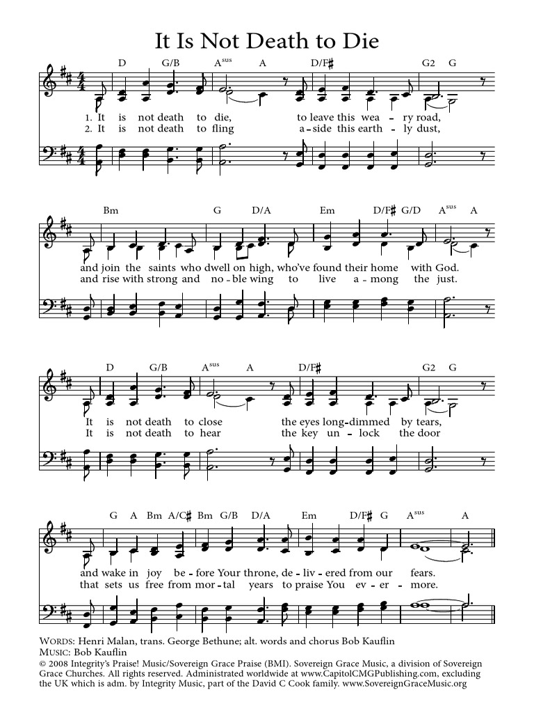 It Is Not Death To Die - Hymn | PDF