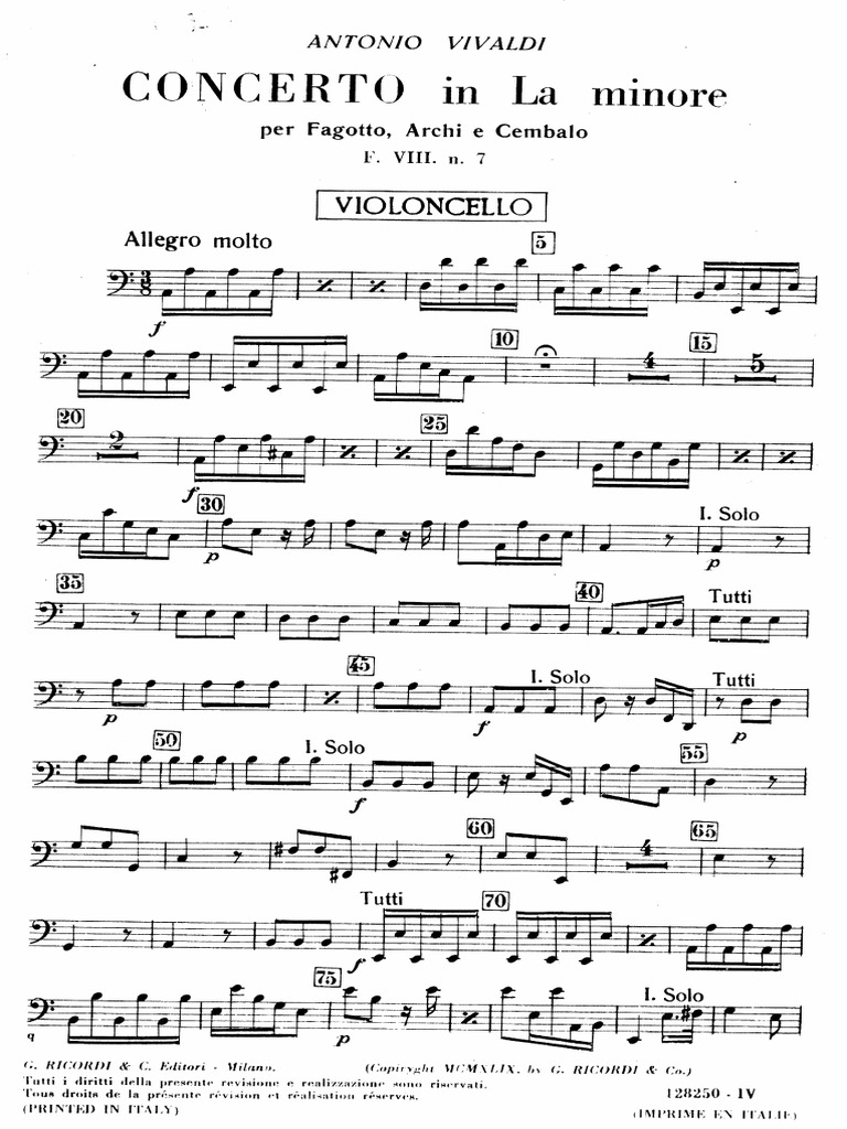 Vivaldi Cello | PDF