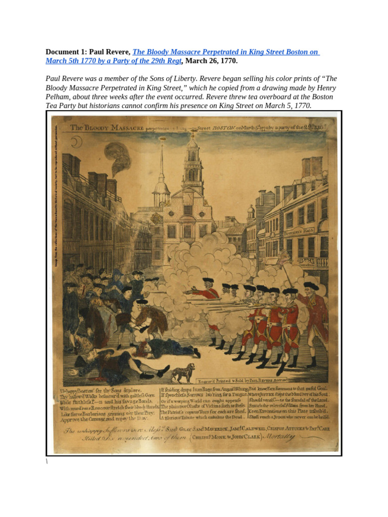 Boston Massacre: Revere & Bufford's Views | PDF